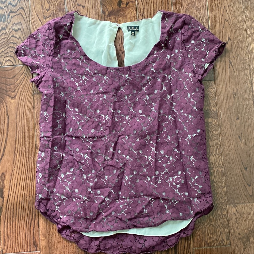 Aritzia Talula Lace Overlay Top - Gem